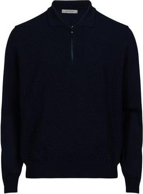 Corneliani Pull zipp&eacute; en maille torsad&eacute;e en laine vierge