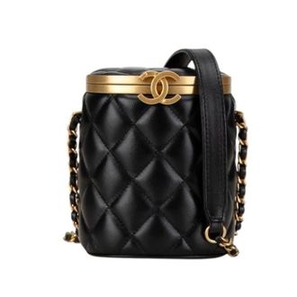 Chanel Sac bandouli&egrave;re matelass&eacute; en cuir dagneau Pre-owned - Femme - Pre-owned - Noir - Taille: ONE Size