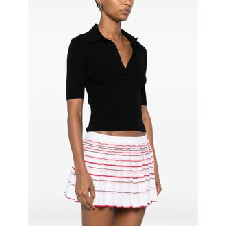 Amiri Ribbed Knit Polo Sweater - Black