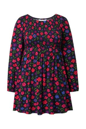 Miamoda T-Shirt T-Shirt A-Linie gesmokte B&uuml;ste Blumenmuster