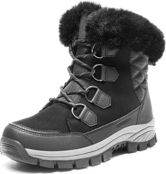 Dream Pairs Damen Winterstiefel Wasserdicht Warm gefütterte Schneestiefel Winterschuhe Winter Kurzschaft Stiefel Boots Schuhe,Size 42,Schwarz,SDSB2305W-E