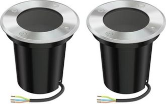 LEDs Com 2 pi&egrave;ces luminaire encastr&eacute; de sol BOLI pour lext&eacute;rieur, IP67, inox, rond, 108mm &Oslash;, 1x GU10 max. 15W