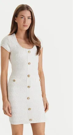 Guess Strickkleid 6RGK48 5852Z Wei&szlig; Regular Fit