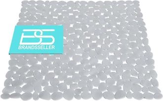 Brandsseller Tapis de Douche Anti-Glisse 53 x 53 cm Insert pour Douche Antidérapant en PVC Aspect Pierre Carrée - Gris