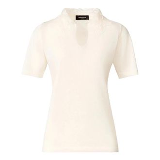 Fabiana Filippi V-Ausschnitt-Oberteil mit Spitzendetails - - Tops - Damen - Wei&szlig; - S
