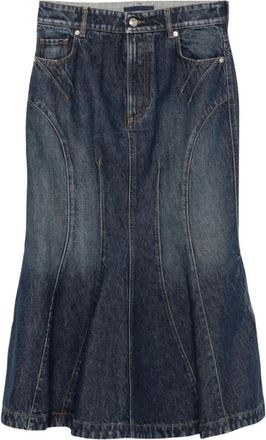 Sportmax Femme, Jupes, Bleu, Taille: 38 FR Denim Skirt
