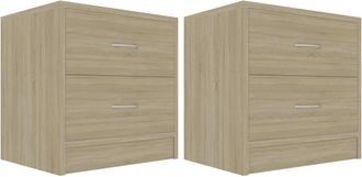Generic Nachttisch mit 2 Schubladen, Nachtschrank, Nachtkommode, Nachtkonsole, Schlafzimmer Kommode, Schrank, Nachtschr&auml;nkchen, 40x30x40cm, Holzwerkstoff(Wei&szlig;