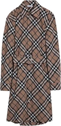 Burberry Vintage Check G&uuml;rtelschleife Hemdbluse - - Dresses - Damen - Mehrfarbig - XS