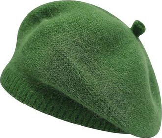 ZLYC Hiver Femmes Classique Francais Chapeau de Béret Couche Double(Vert Kaki uni),Taille Unique