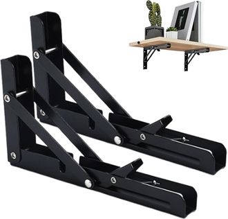 Generic Faltbare Regaltr&auml;ger - 2 St&uuml;ck faltbare Wandregale zur Wandmontage | 20 cm Verl&auml;ngerung spart Platz in K&uuml;che, Waschk&uuml;che, Au&szlig;enbereich, Mikrowelle