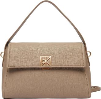 Calvin Klein Femme, Sacs, Beige, Taille: ONE Size Emblem Pebble Shoulder Bag