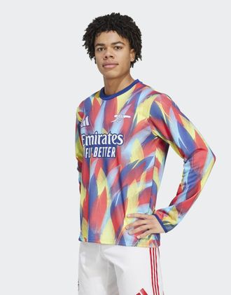 adidas adidas Performance - Arsenal 25/26 - Maillot échauffement davant-match - Bleu victoire/rubis pur/jaune vif