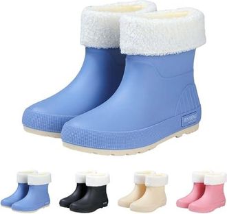 Generic Bottes dhiver en caoutchouc pour femme avec doublure en peluche, amovibles et lavables, imperm&eacute;ables, antid&eacute;rapantes, chaudes, pour le travail, la p&ecirc;c
