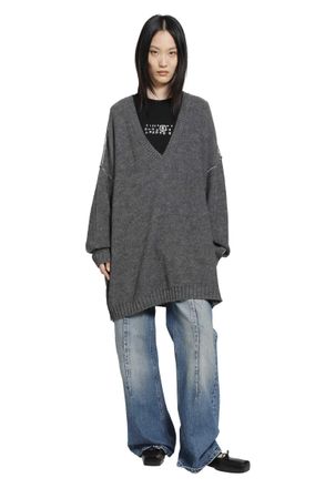 Maison Margiela Wool Alpaca V-Neck Sweater