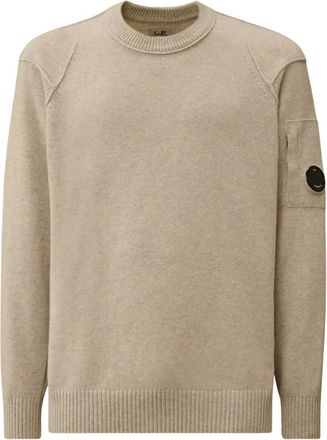 C.P. Company C.p. Company, Homme, Pulls, Blanc, Taille: XL Tricots Crew Neck In Lambswool Grs