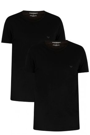 Emporio Armani Herren Schlafanzugoberteil schwarz, (2er Pack)