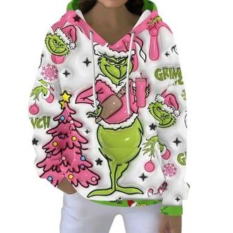 Generic Le Grinch Sweat A Capuche Femme Pulls Noel Adulte The 2025 Pilou Vêtements Plaid Moche Vetement Oversize Polaire Pull Hiver Noël Femmes Sweet Christma