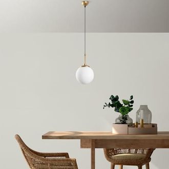 Opviq Elegant Gold Chandelier, Adjustable Height 40-120 cm, Metal Body, &Oslash;20 cm Cap, &Oslash;10 cm Base, 1 x E27 Socket, Perfect for Modern Spaces, IP20 Rated