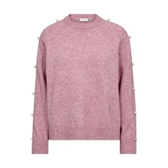 Co'Couture RowanCC Pearl Sleeve Knit - - Knitwear - Damen - Rosa - S
