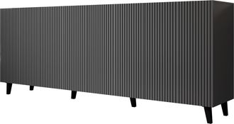 Mirjan24 Kommode Vailbo Grey 200 mit 4 Türen, Mehrzweckschrank, Anrichte, Highboard, Sideboard, Wohnzimmer, Esszimmer (Anthrazit)