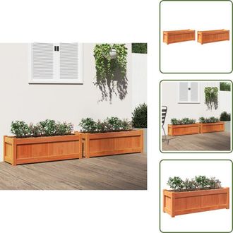vidaXL The Living Store - Pflanzk&uuml;bel 2 Stk. Wachsbraun Massivholz Kiefer - Holz Pflanzentopf - Kiefernholzk Planter - Garten Dekor - Balkon Dekoration
