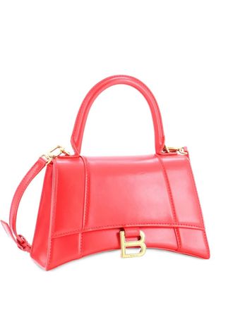Balenciaga 2021 kleine Hourglass Satchel-Tasche aus Leder - Rot