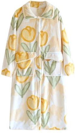 Generic 2023 Peignoir Polaire Femme Longue Peignoir Femme Robe De Chambre Chaud Hiver Flanelle Peignoir De Bain Id&eacute;al Pour Voyage, Piscine, Gym, L&eacute;ger