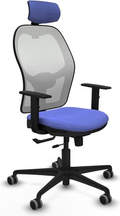 Piqueras y Crespo Ergonomischer Stuhl mit Lendenwirbelst&uuml;tze mit 1D-Armlehnen und h&ouml;henverstellbarem Kopfteil und Neigungsverstellung, ausgestattet mit Syncro/Traslack 