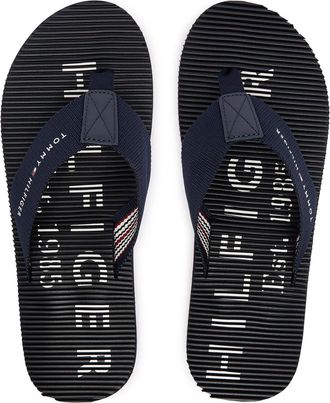 Tommy Hilfiger Zehentrenner Tommy Hilfiger Massage Beach Sandal FM0FM06006 Dunkelblau