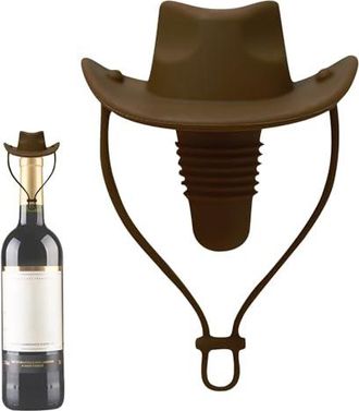 Generic Bouchons de vin amusants - Chapeau de cowboy - Bouchon de bouteille de vin en silicone - Chapeau de cowboy occidental - Bouchon de vin rouge en forme 