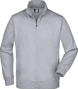 James & Nicholson Sweatjacke - Klassische Sweatjacke mit Stehkragen f&uuml;r Damen und Herren | Farbe: grey-heather | Gr&ouml;sse: 3XL