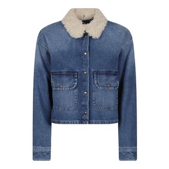 Moncler Femme, Vestes, Bleu, Taille: 34 FR Chemise en jean Teddy