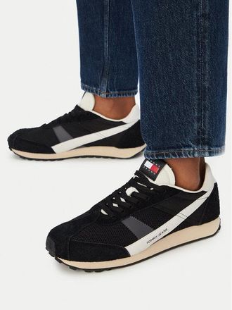 Tommy Jeans Sneakers Retro Runner Archive Open Mesh EM0EM01715 Schwarz