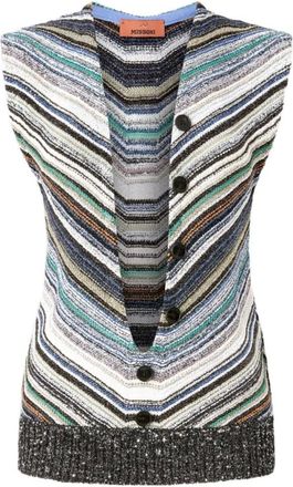 Missoni Femme, Tops, Multicolore, Taille: 40 FR D&eacute;bardeur &agrave; Rayures et Col en V