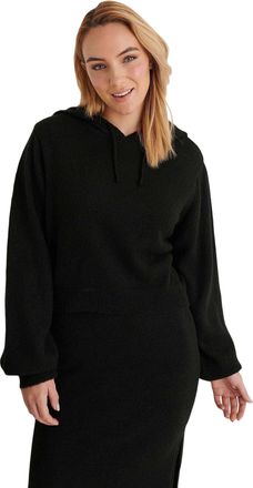 NA-KD Damen Basic Hoodie Pullover, Schwarz, 3XL