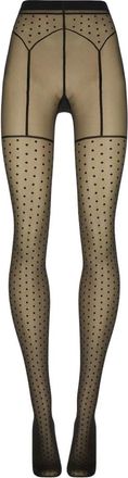 Wolford Polka-Dot Strumpfhose mit Strumpfhalter-Effekt - - Underwear - Damen - Schwarzk - S