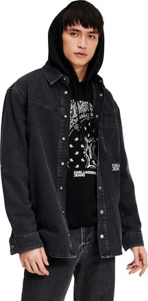 Karl Lagerfeld Karl Lagerfeld Jeans, Herren, Regular Denim Hemd, Regular Fit, Grau, XS