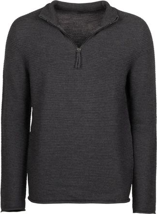 Hannes Roether zip ribbed T-shirt - Grau