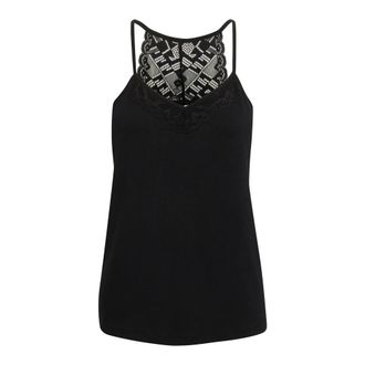 Cream Haut en Jersey Noir avec D&eacute;tails en Dentelle - Femme - Tops - Noir - Taille: 38 FR