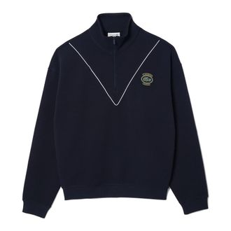 Lacoste Loose Fit Jogger Piqu&eacute; Sweatshirt mit Rei&szlig;verschluss - - Sweatshirts & Hoodies - Herren - Schwarzk - XL