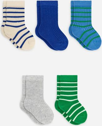 Arket 5 Paar Rippstricksocken F&uuml;r Babys -Blau