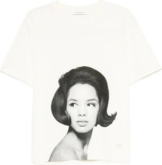Wales Bonner Wales Bonner, Homme, Tops, Blanc, Taille: XL T-shirt à imprimé portrait central