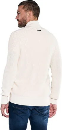 Emilio Adani Strickjacke Herren Strickjacke mit Perlfangstruktur, Creme