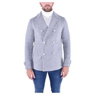 L.B.M. 1911 Ma&szlig;geschneiderte Doppelreiher-Jacke - - Jackets - Herren - Grau - 2XL