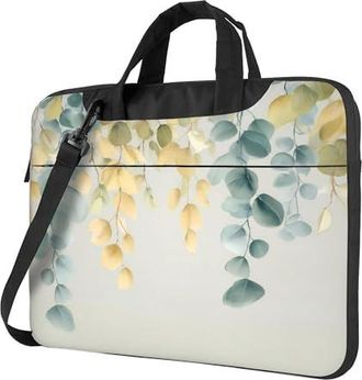 Generic Housse de protection antichoc pour ordinateur portable de 15,6 avec bandouli&egrave;re - Motif feuilles jaunes - Pour homme et femme, multicolore, 15.6 inch