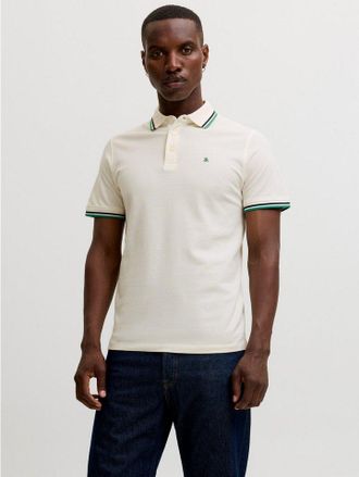 Jack & Jones Poloshirt JJEPAULOS im Doppelpack mit Logostickerei und Komfort (Packung, 2-tlg., 2er-Pack) unifarben mit Farbeinsatz, modisch, schmal, Baumwolle, Pol
