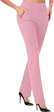 Generic Pantalon de yoga pour femme, pantalon dentra&icirc;nement, legging de sport taille haute, pantalon de yoga pour femme, Rose, XXL