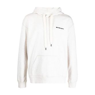 Isabel Marant Besticktes Logo Hoodie Ecru Sweatshirt - - Sweatshirts & Hoodies - Herren - Wei&szlig; - XL