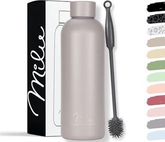 Milu Gourde Isotherme - Bouteille Isotherme - 750ml - Gourde INOX Bouche Standard - Gourde Sport &Eacute;tanche - Gourde Enfant sans BPA - Brosse de nettoyage inc