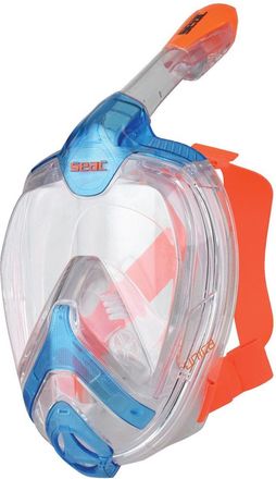 Seac Seac Unica, Vollgesichtsmaske zum Schnorcheln, Vollgesichtsmaske mit 180&deg; Sichtfeld, S/M, blau/orange